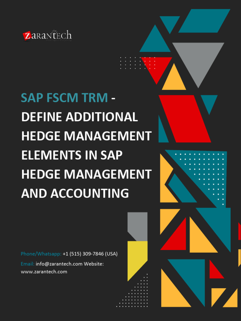 SAP FSCM TRM - Define Additional Hedge Management Elements | PDF ...