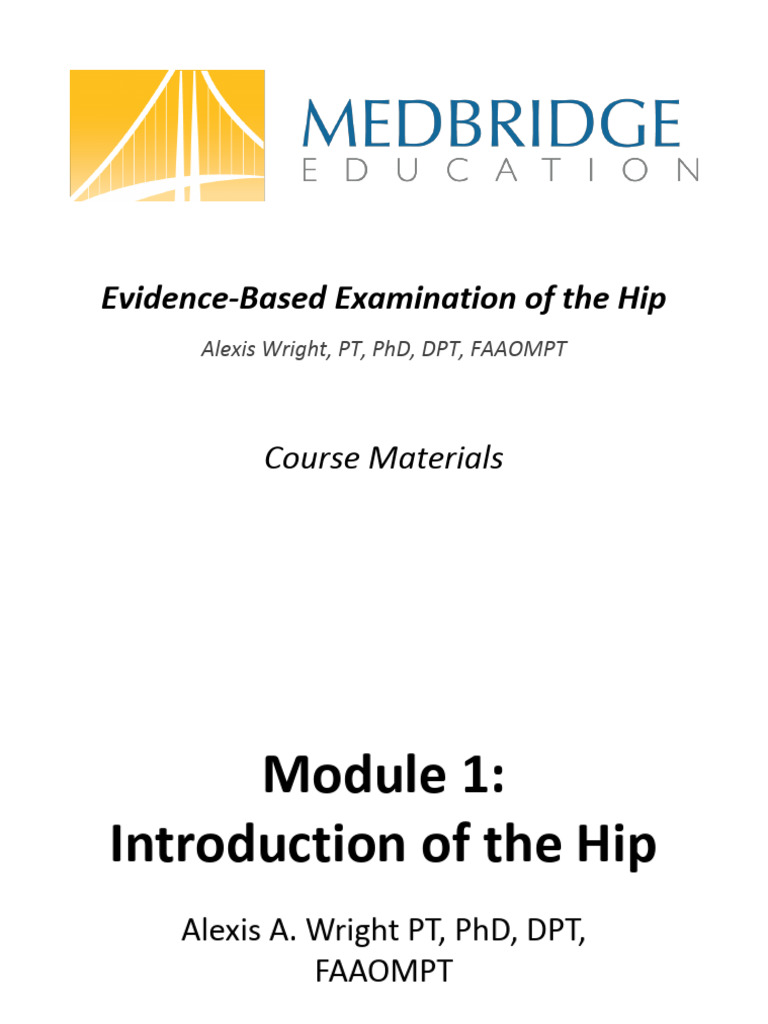 Evidence Based Hip Examination Introduction | PDF | Hip | Musculoskeletal System