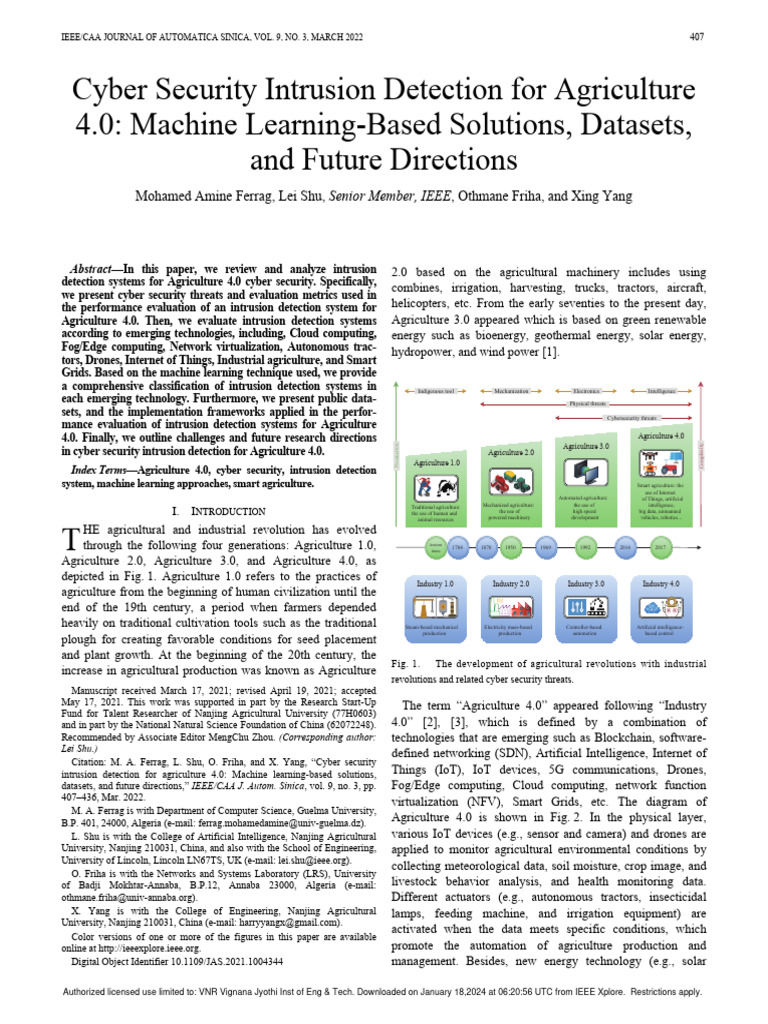 Agri 4 0 Cybersecurity Solutions Pdf Receiver Operating Characteristic Computer Security
