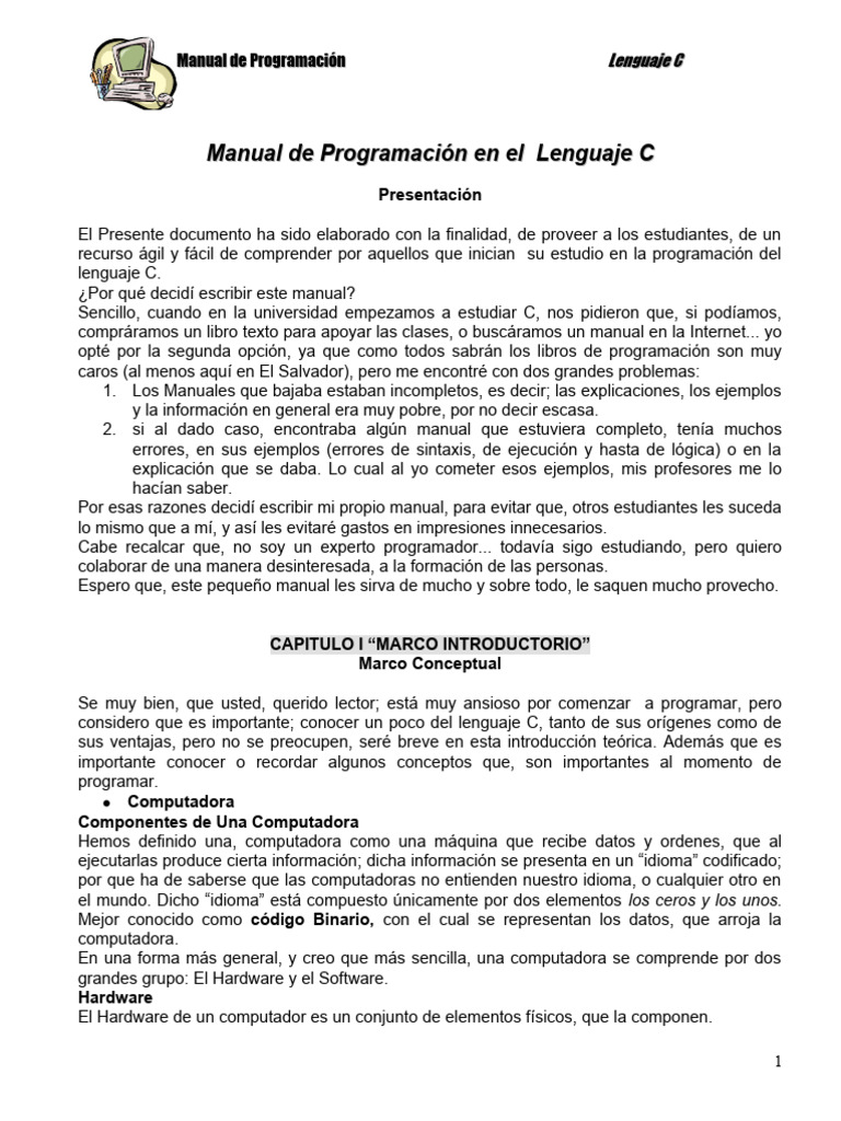 Programacion Lenguaje C | PDF | Lenguaje de programación | Programación