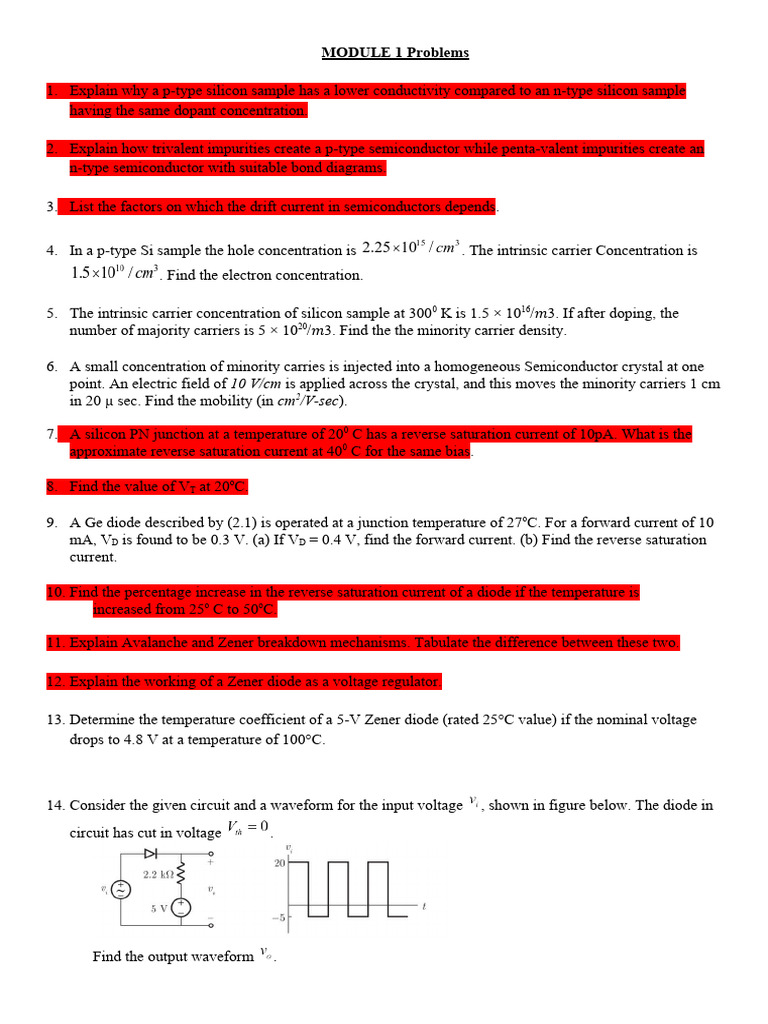 EC101 Module1 | PDF | Rectifier | P–N Junction