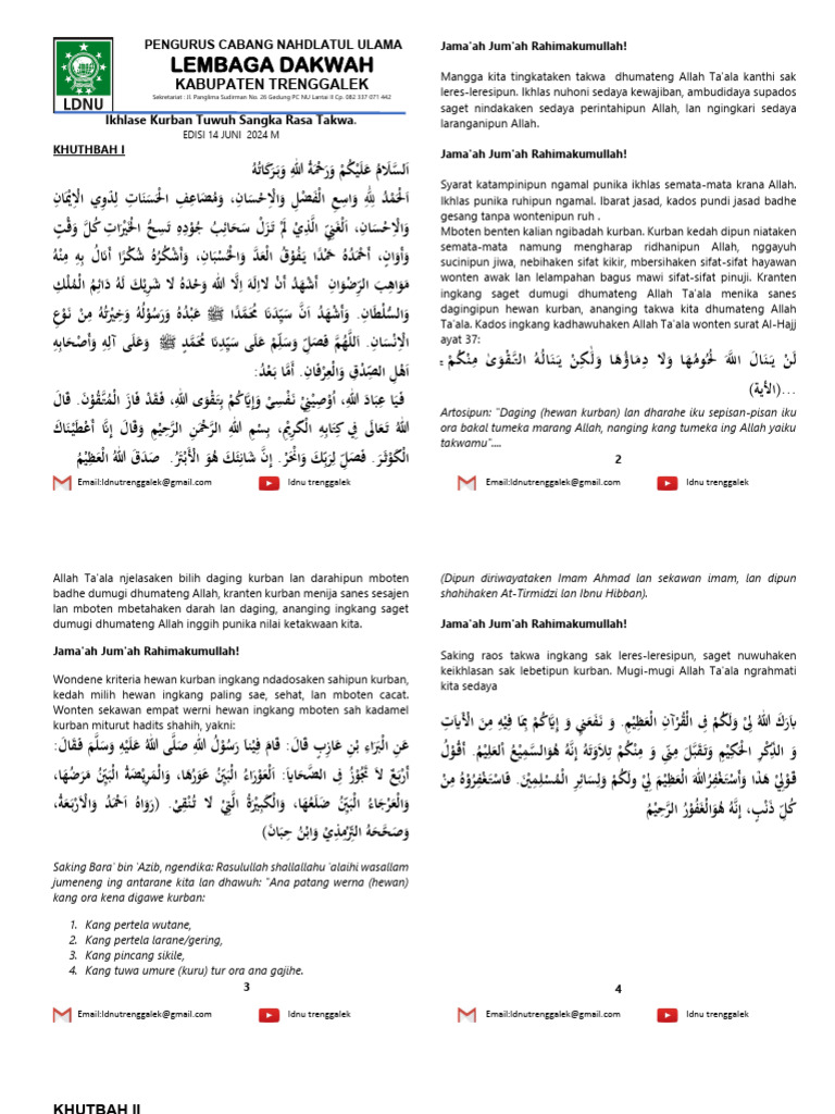 Khuthbah Jawa 14 Juni 2024 | PDF