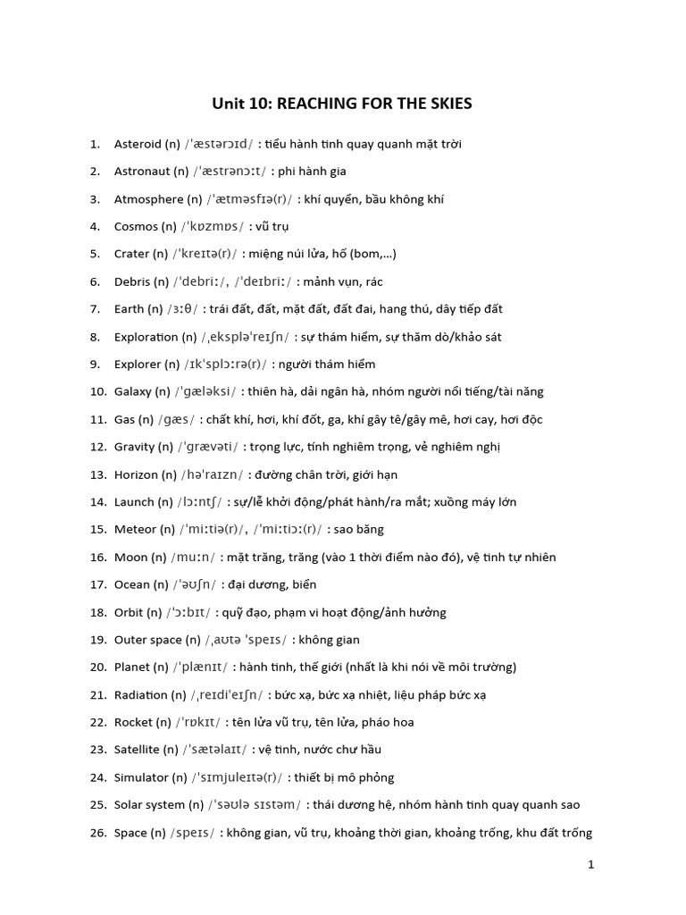 Vocabulary For IELTS - U10 | PDF