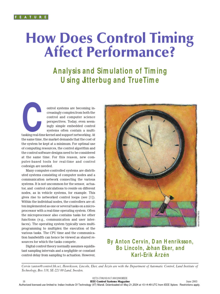 How Does Control Timing Affect Performance Analysis and Simulation of Timing Using Jitterbug and ...
