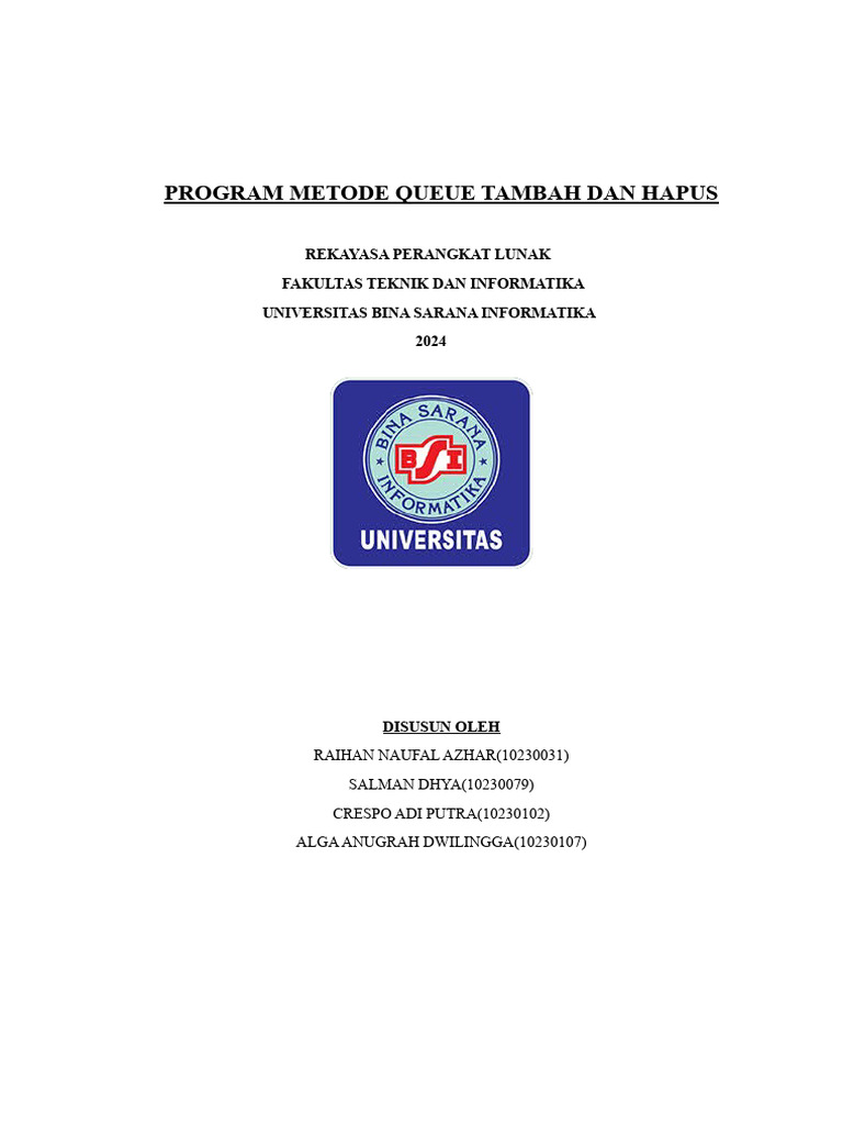 Program Metode Queue Tambah Dan Hapus Baru | PDF