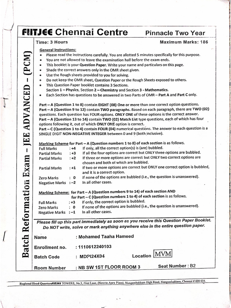 Jee Reshuffiling Adv | PDF