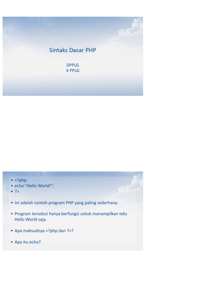 3 - Sintaks Dasar PHP | PDF