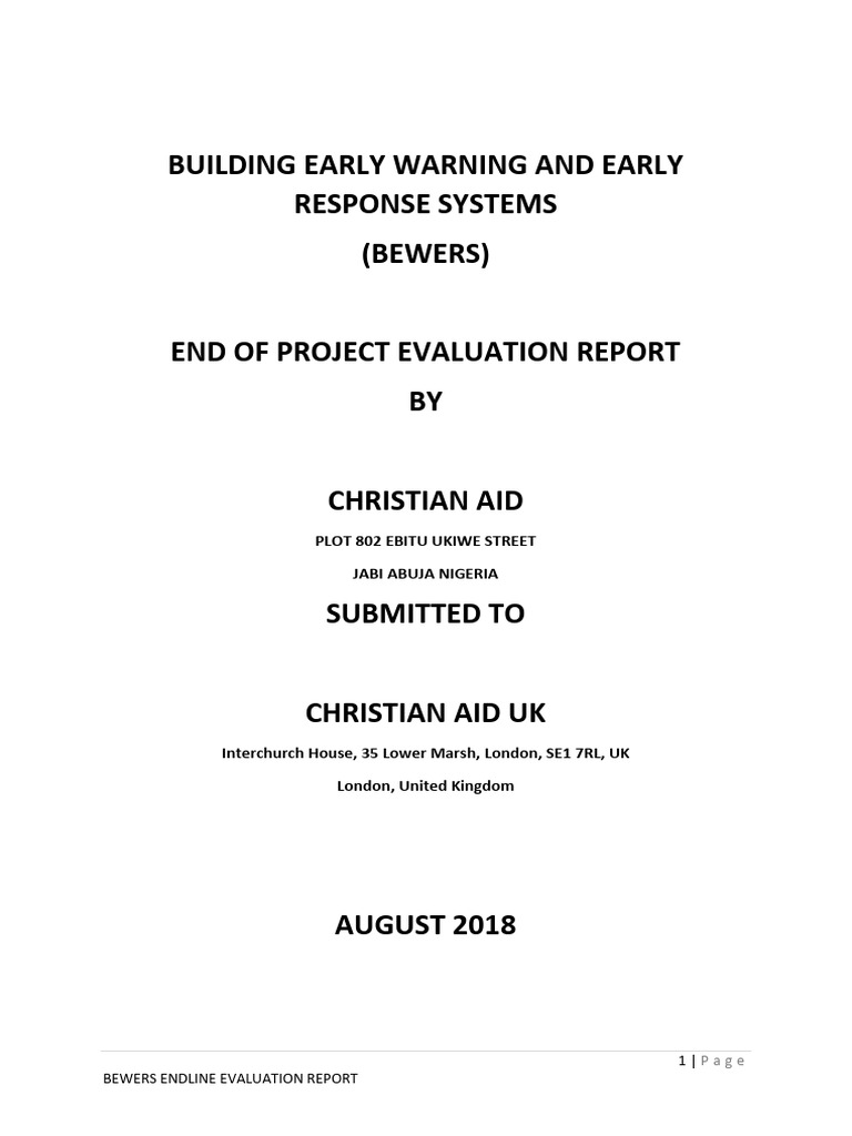 END OF PROJECT Evaluation Report | PDF | Violence | Community