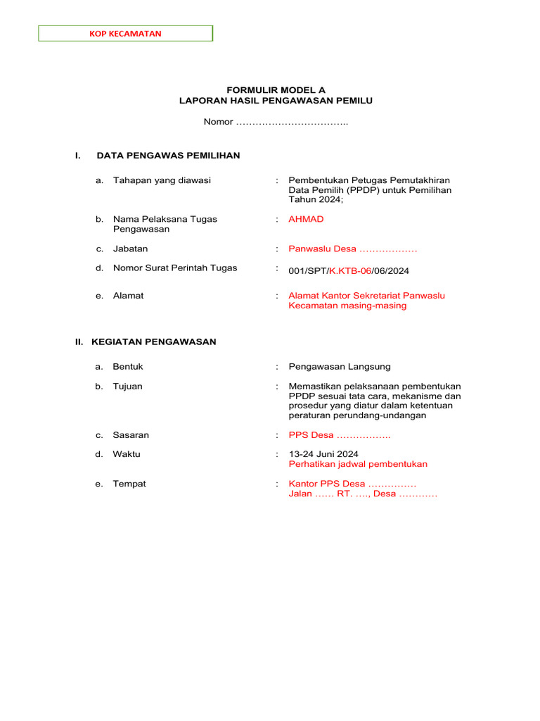 Draft Form. A Pembentukan PPDP | PDF