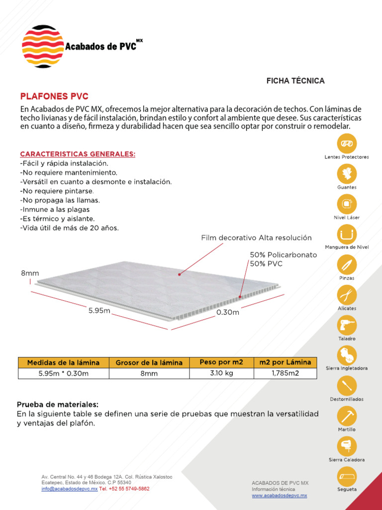 ficha_plafones_pvc | PDF