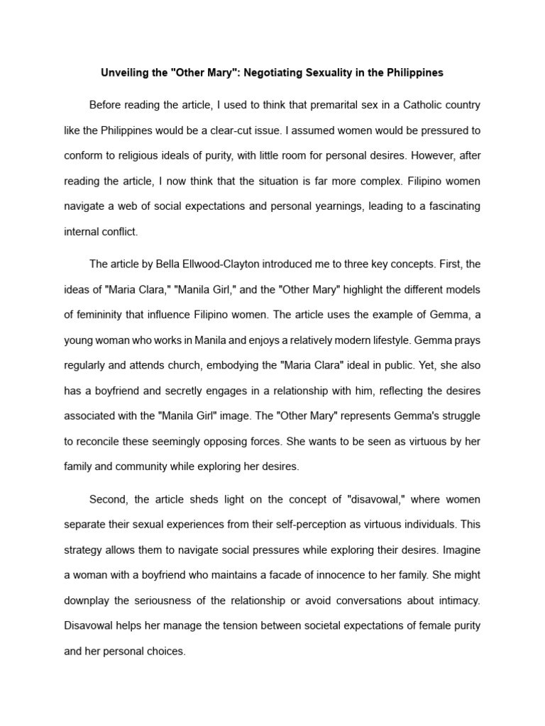 Metacognitive Reading Report 2 Maria Clara Manila Girl And The Other