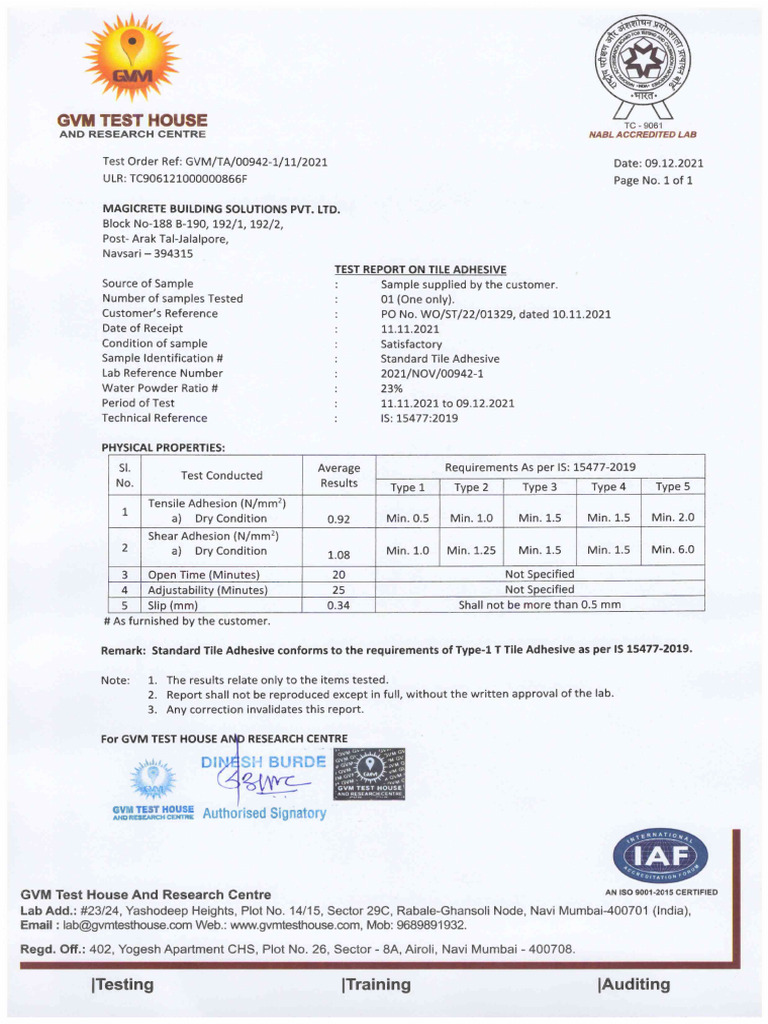 Tile Adhesive Plaster | PDF