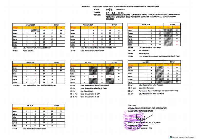 Kalender Pendidikan 2024 | PDF