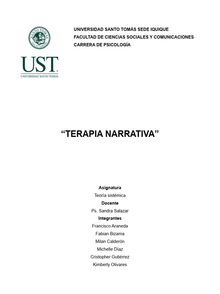 TERAPIA NARRATIVA LISTO (1) | PDF | Psicoterapia | Depresión (estado de ánimo)