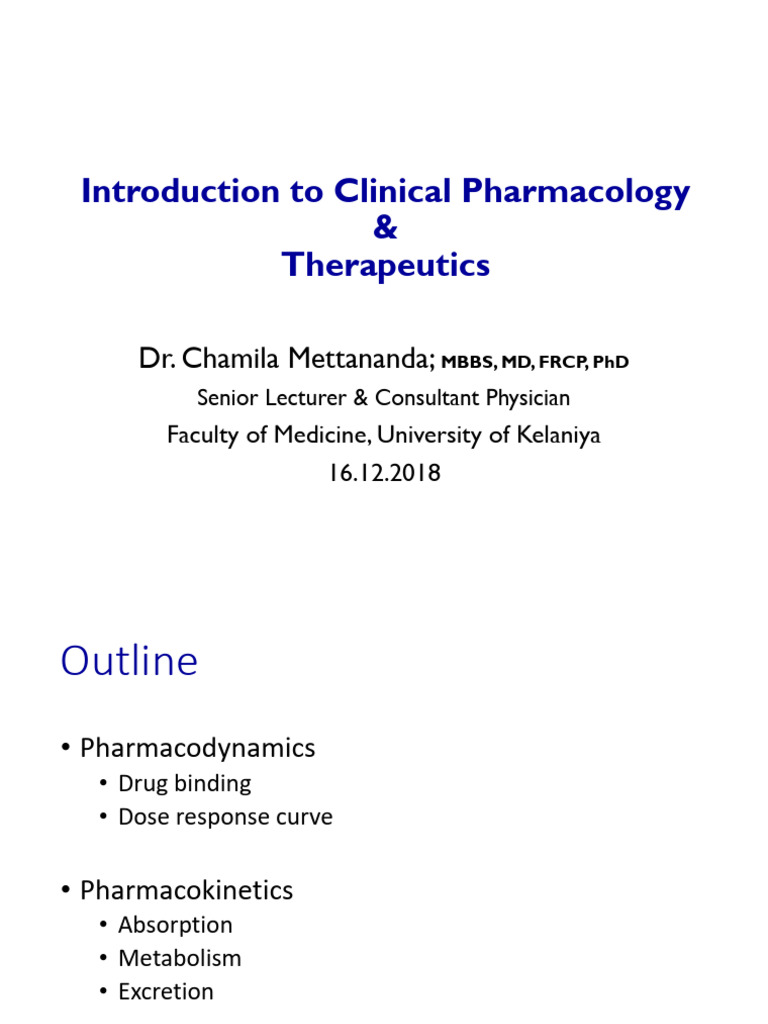 Clinical Pharmacology Basics Explained | PDF | Pharmacokinetics ...