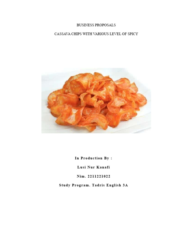 Spicy Cassava Chips Business Proposal | PDF | Spice | Chili Pepper