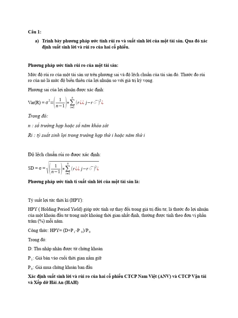 Câu 1 TL Word | PDF