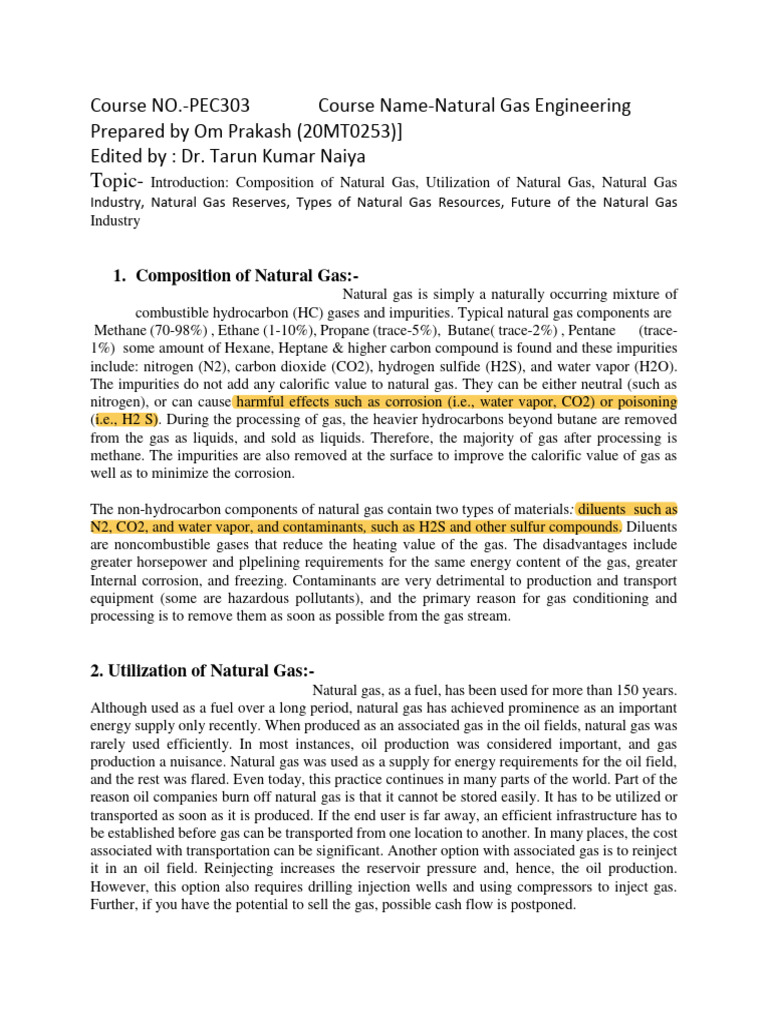 Introduction To Natural Gas 8-Merged | PDF | Natural Gas | Petroleum ...