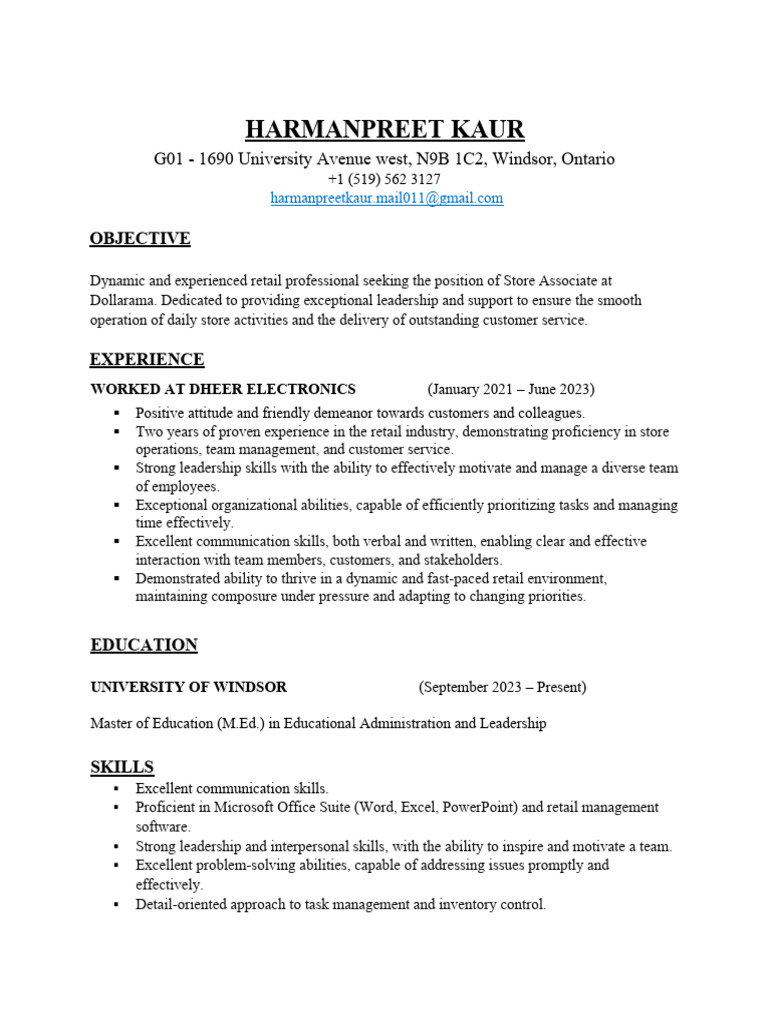Dollarama Store Associate Application | PDF | Leadership | Social ...