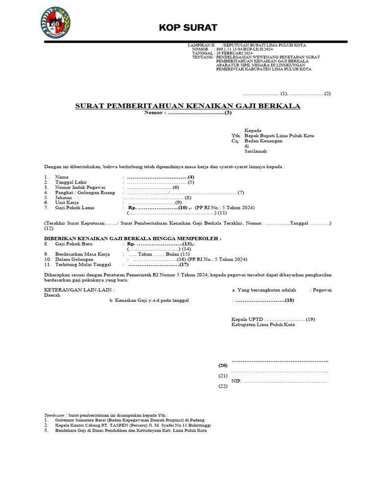 Format Baru - KGB 2024 - Gaji Baru | PDF