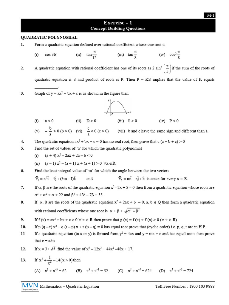 Quadratic Equation - PC | PDF | Quadratic Equation | Equations