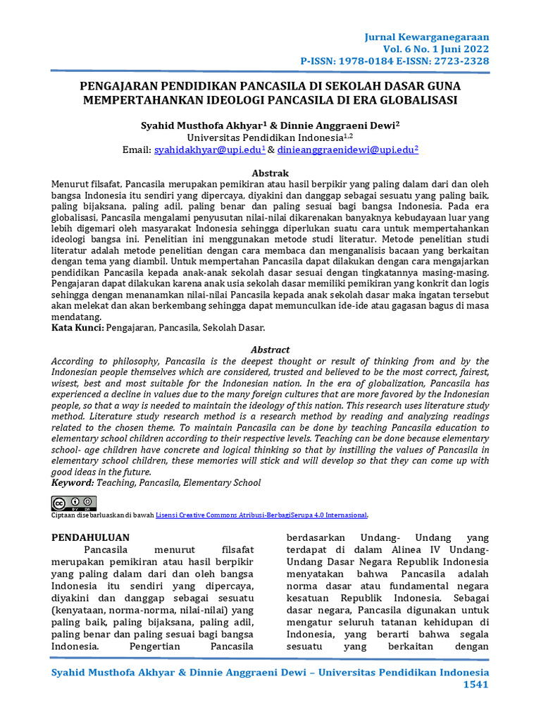 Implementasi Nilai-Nilai Pancasila | PDF | Sains & Matematika