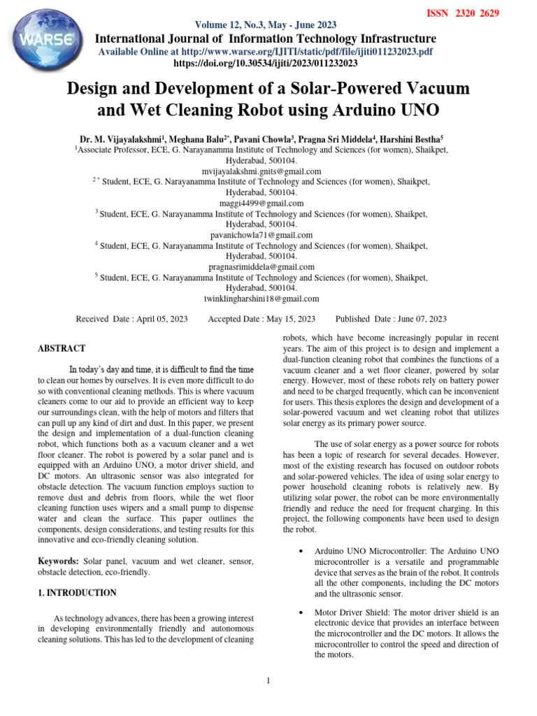 Vacuum Cleaner Robot Pdf Arduino Vacuum Cleaner