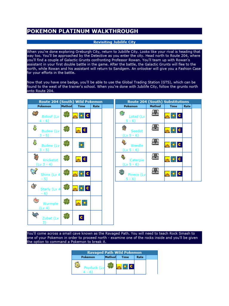 POKEMON PLATINUM WALKTHROUGH Part 2 | PDF | Pokémon | Nintendo Franchises