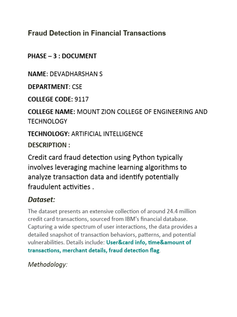 IBM Credit Card Fraud Detection | Download Free PDF | Data Analysis | Computing