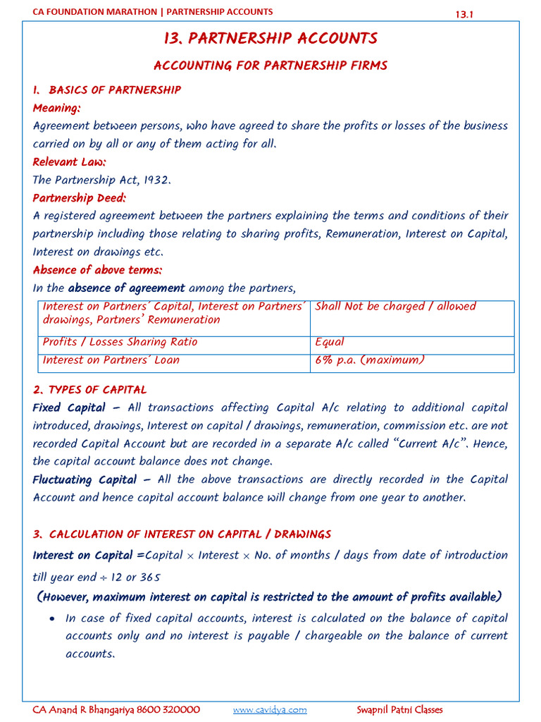 Partnership | PDF | Interest | Partnership