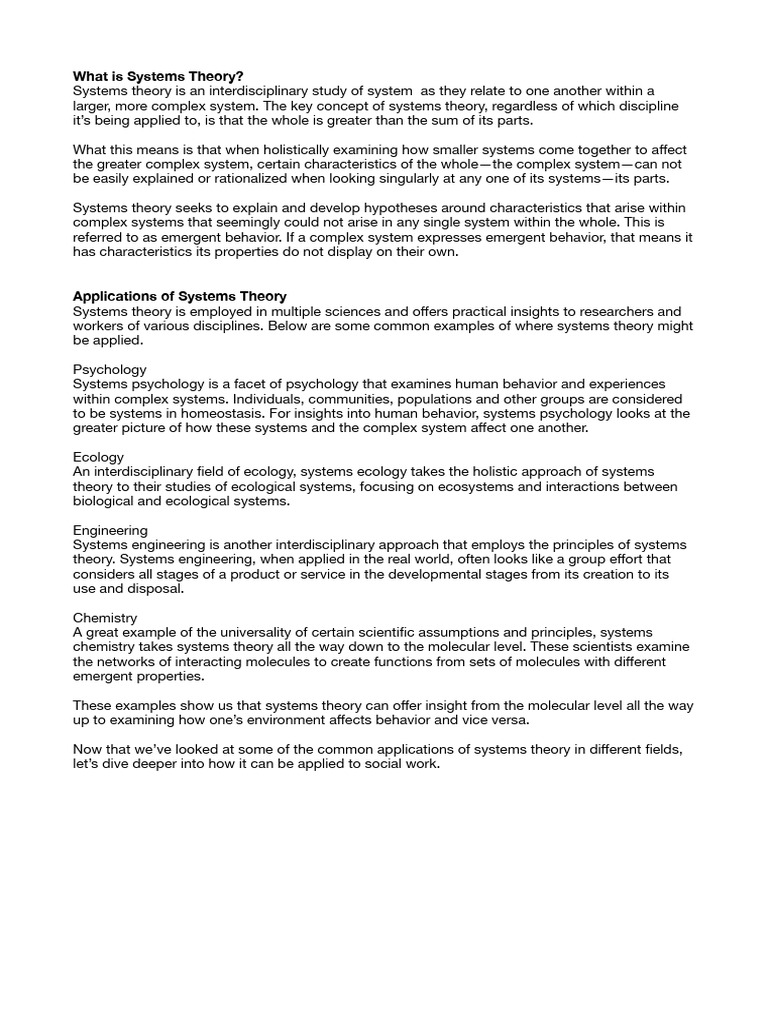 Systems Theory | PDF | Systems Theory | System