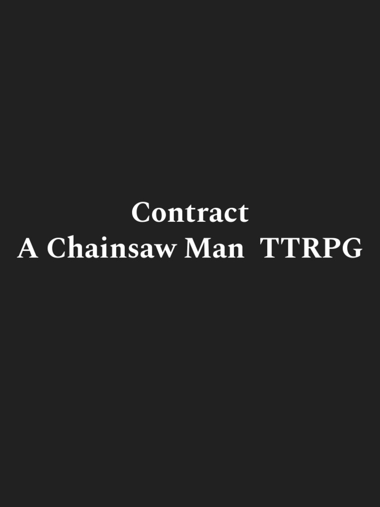 Chainsaw Man TTRPG Contract Guide | PDF