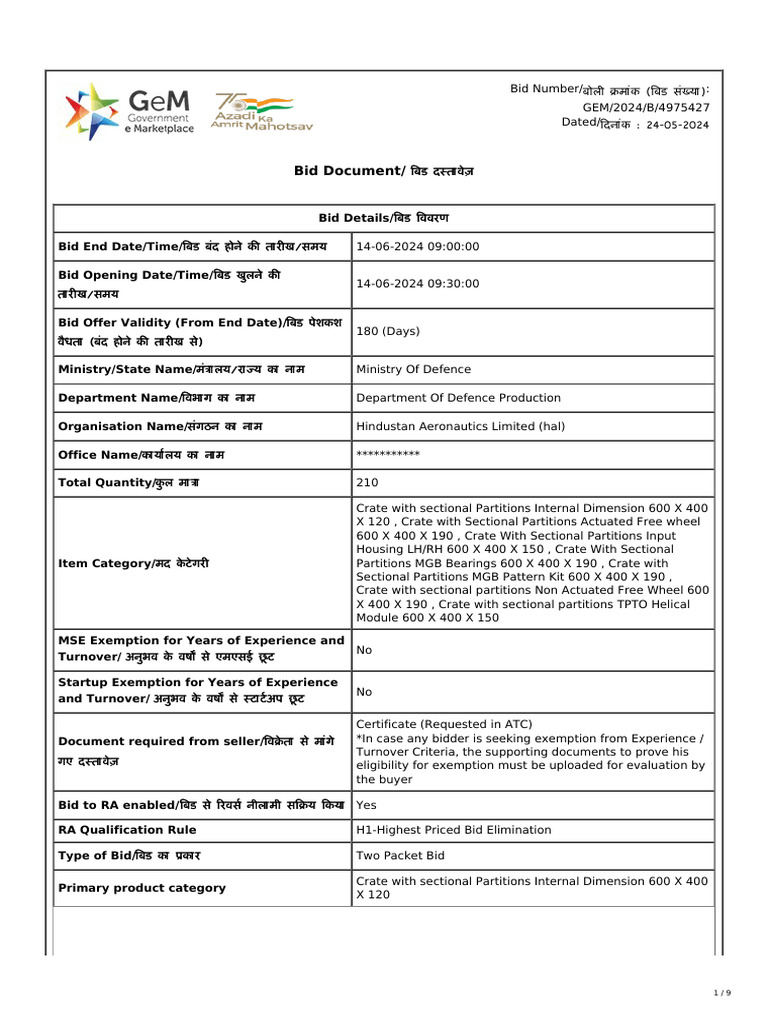 Bid Document | PDF | Procurement | Auction