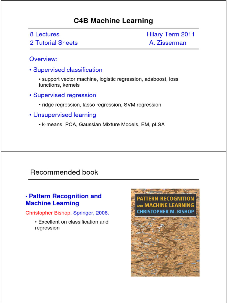 Lect 1 | PDF | Machine Learning | Statistical Classification