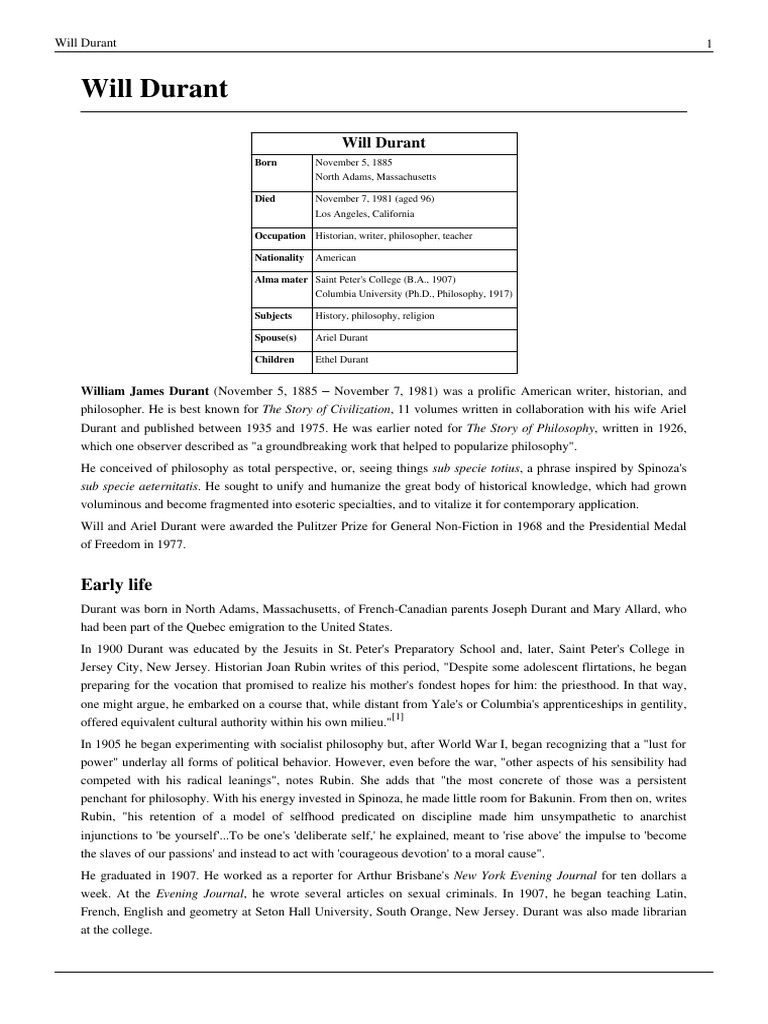 Will Durant | PDF | History