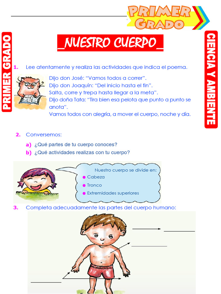 Nuestro-Cuerpo-para-Primer-Grado-de-Primaria | PDF