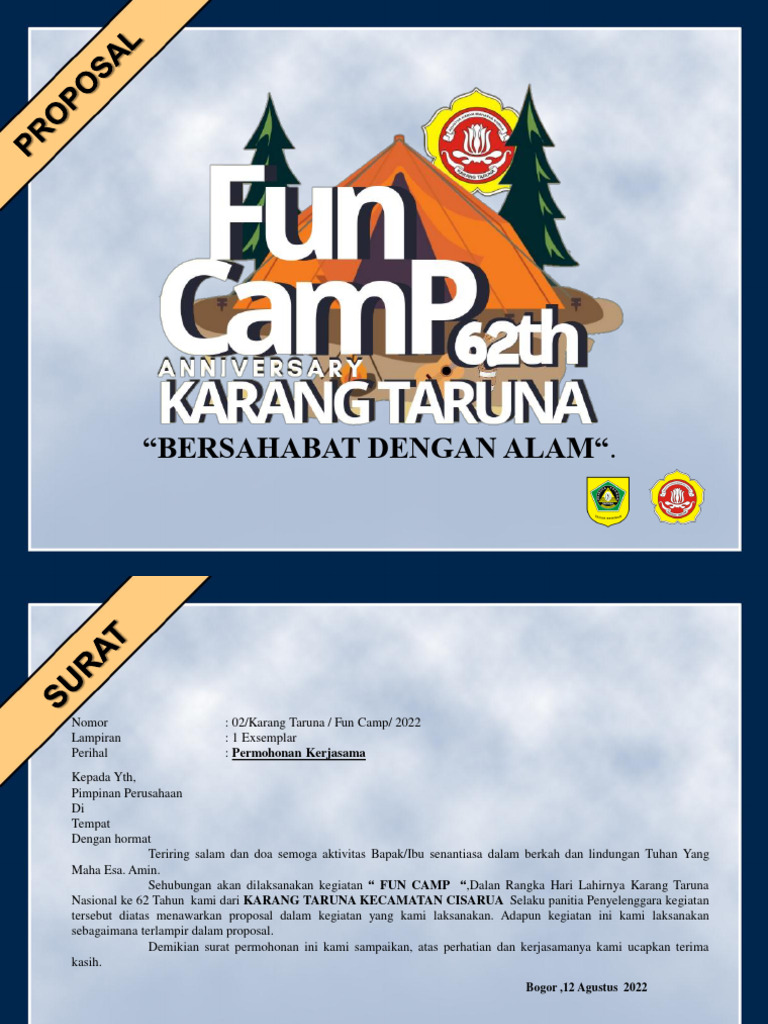 Proposal Fun Camp Harlah Karang Taruna 62TH Kecamatan Cisarua | PDF