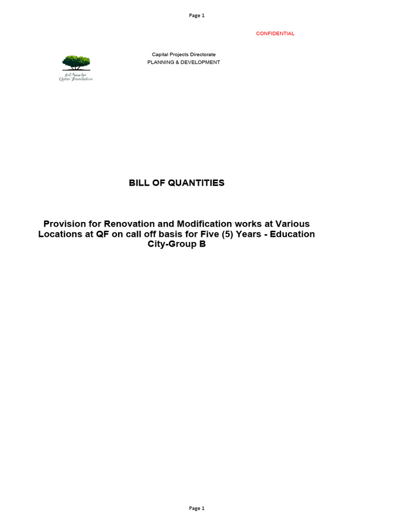 BOQ - Renovation and Modification Works Group B | Download Free PDF ...