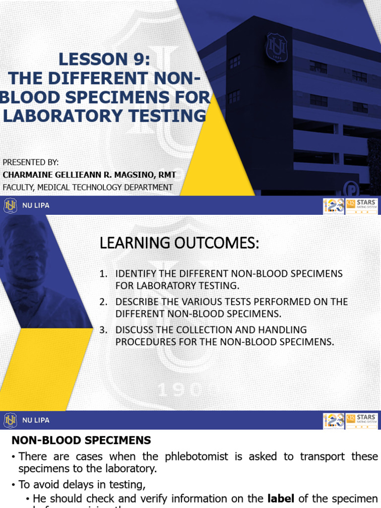Lesson 9 Non Blood Samples | PDF | Urinary Tract Infection | Medical ...