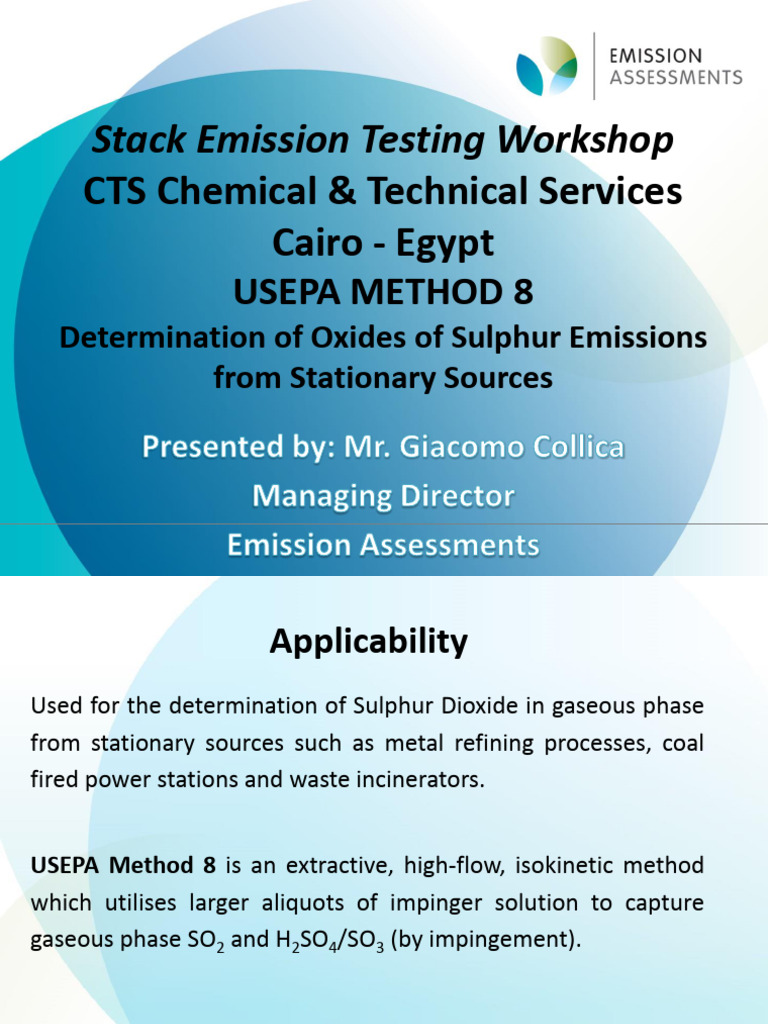 7. CTS Presentation USEPA Method 8_EAPL | PDF | Sulfuric Acid | Sulfur
