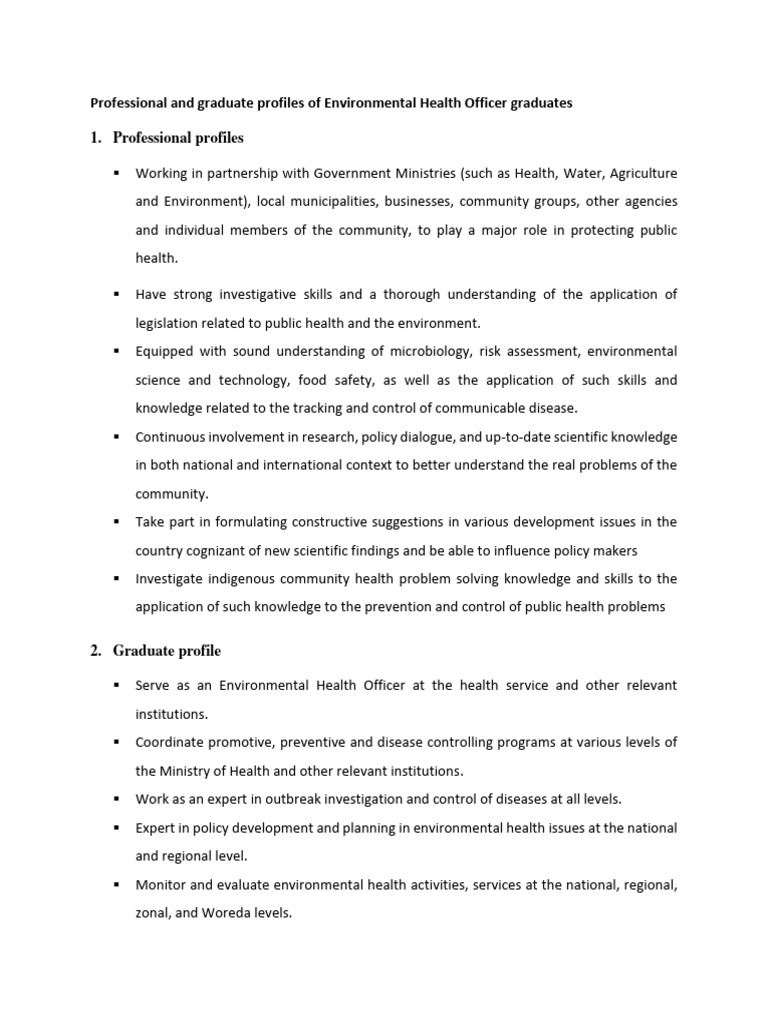 Environmental Health Officer Careers | PDF | Public Health ...