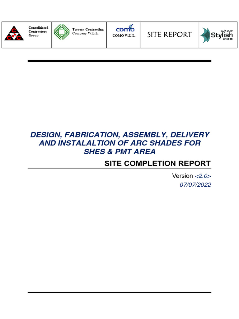 ARC Shade Structures Completion Reports | PDF
