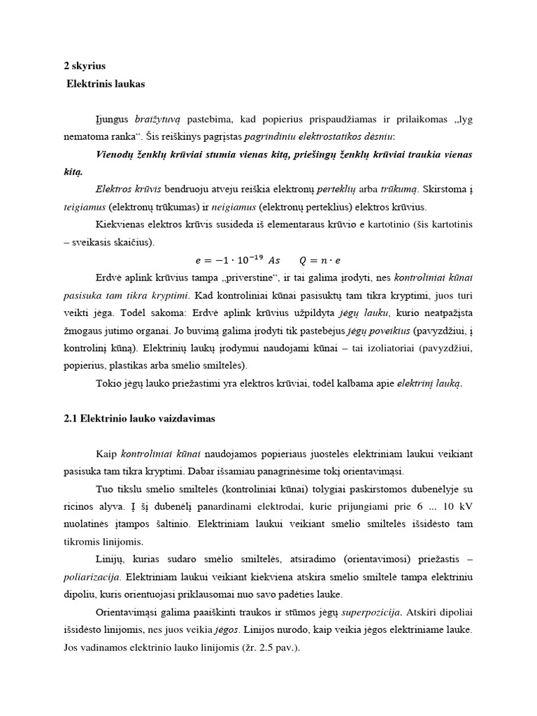 ELEKTROS INŽINERIJOS VADOVĖLIS 2 Skyrius | PDF