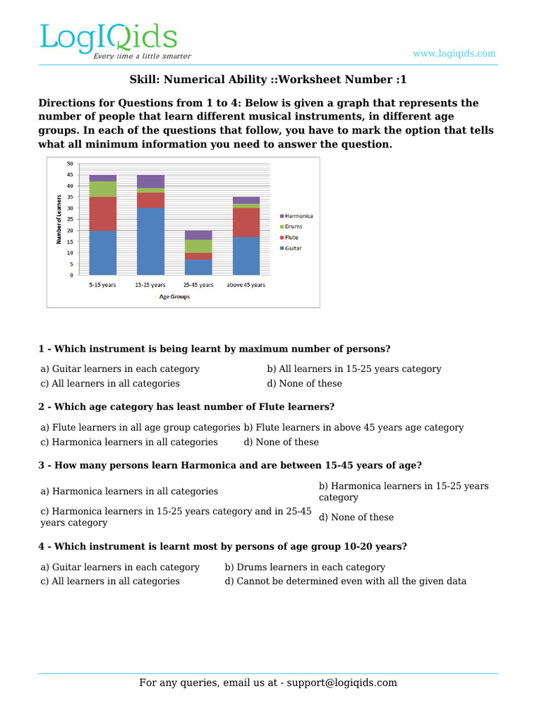 Skill: Numerical Ability::Worksheet Number:1 | PDF | Mathematics | Applied Mathematics