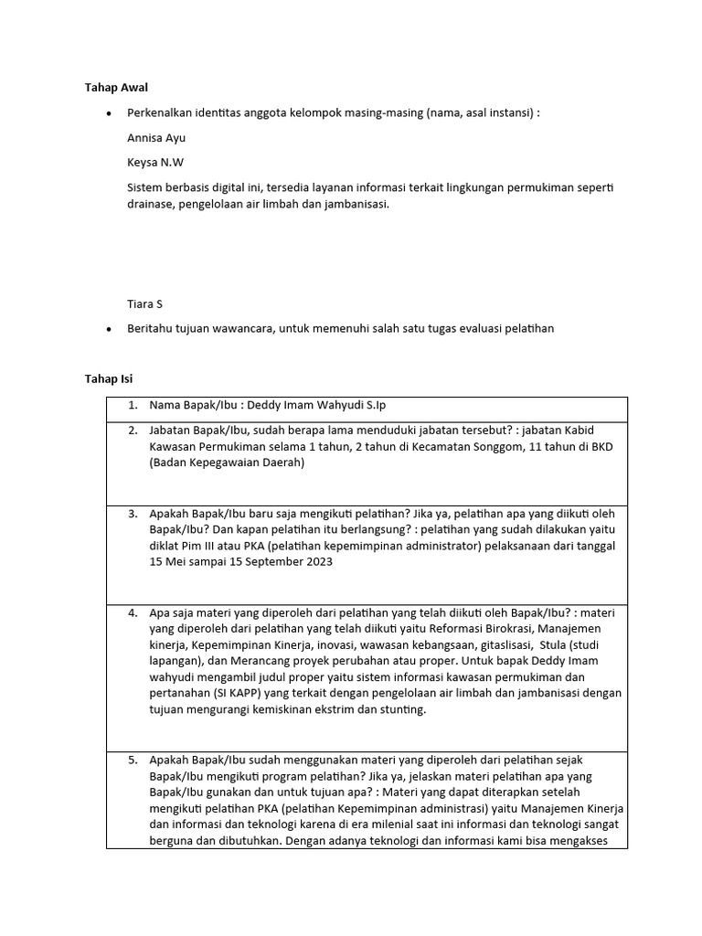 Hasil Wawancara Behavior (Narsum 1) | PDF