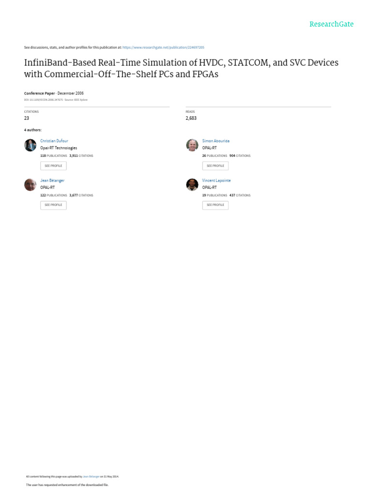InfiniBand-Based Real-Time Simulation of HVDC STAT | Download Free PDF | Power Inverter | High ...
