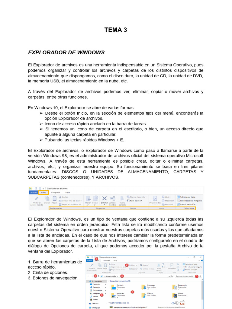 TEMA 3 - EXPLORADOR DE WINDOWS | PDF | Archivo de computadora | Software