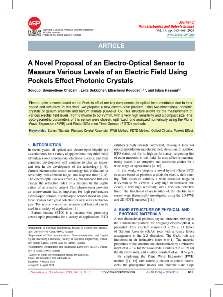 A Novel Proposal of An Electro-Optical Sensor To Measure Various Levels ...