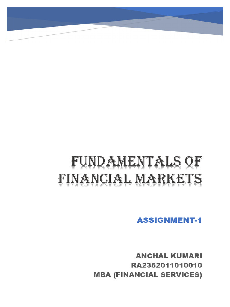 Ak FFM 1 | PDF | Financial Markets | Money Market