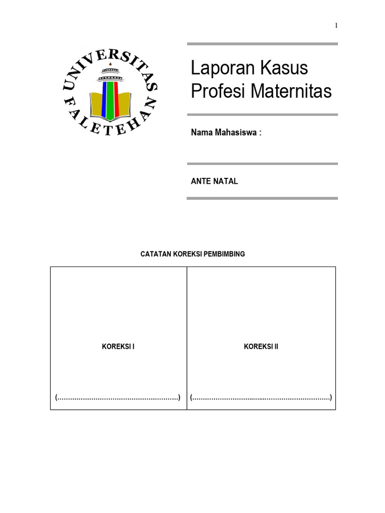 Format Laporan Kasus Anc | PDF